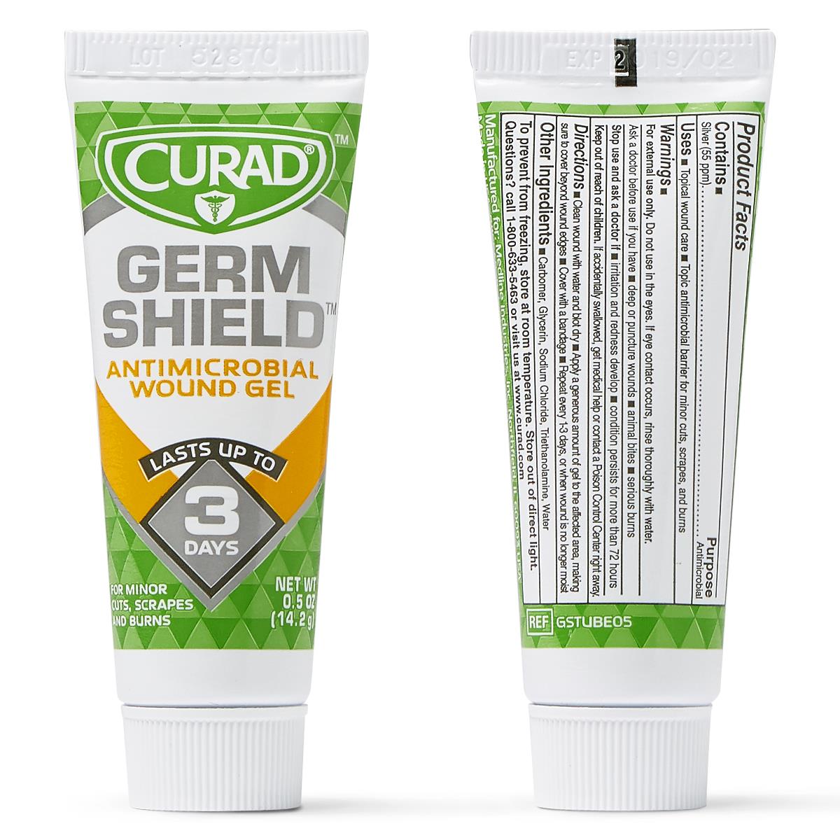 12/CS CURAD Germ Shield Antimicrobial Wound Gel, 0.5 oz. Tube ...